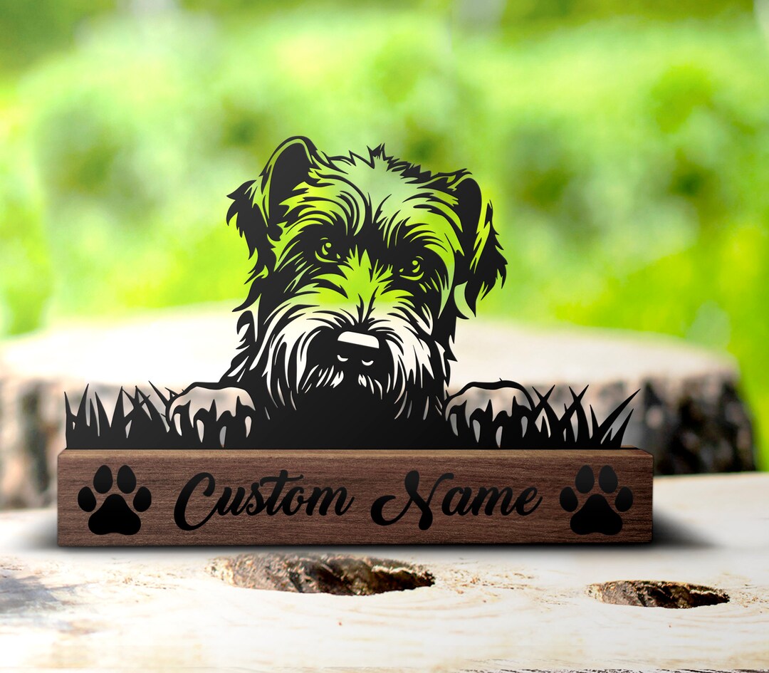 Custom Kerry Blue Terrier Dog Desk Name Plate Wedge Personalized ...