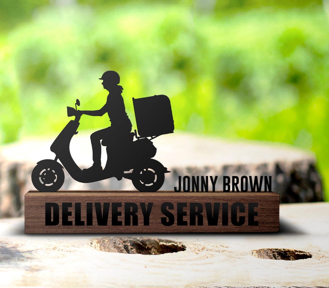 Custom Delivery Service Desk Name Plate Wedge Personalized Carrier ...