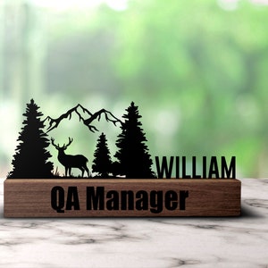 Custom Deer Hunting Desk Name Plate Wedge Personalized Hunter Nameplate ...