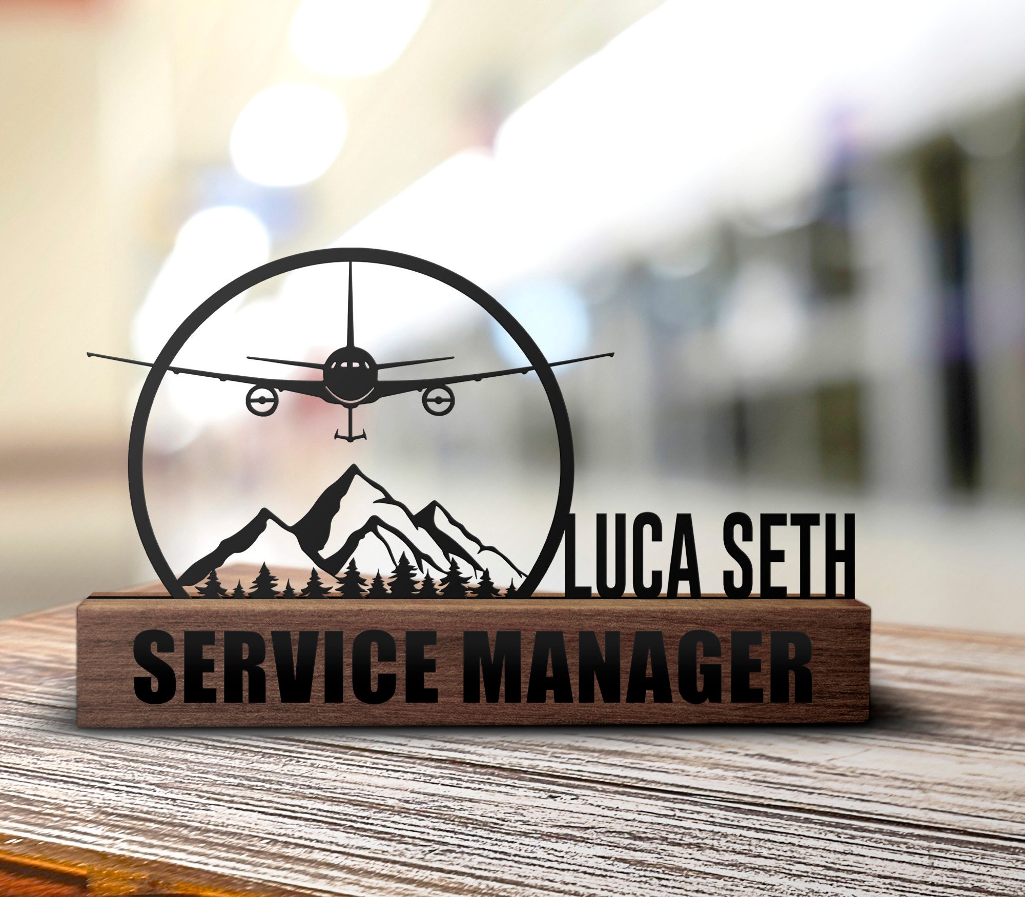 Custom Airplane Desk Name Plate Wedge Personalized Pilot - Etsy