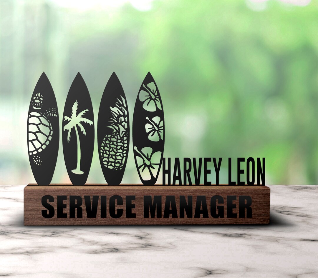 Custom Surfing Desk Name Plate Wedge Personalized Surfer Nameplate ...