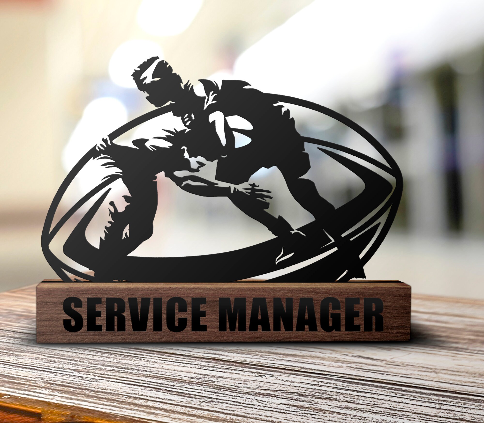 Custom Rugby Union Sport Desk Name Plate Wedge Personalized - Etsy