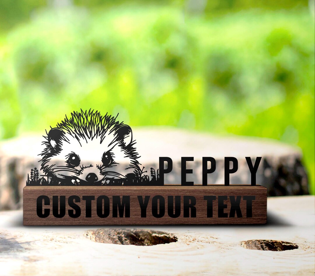 Custom Hedgehog Desk Name Plate Wedge Personalized Hedgehog Nameplate ...