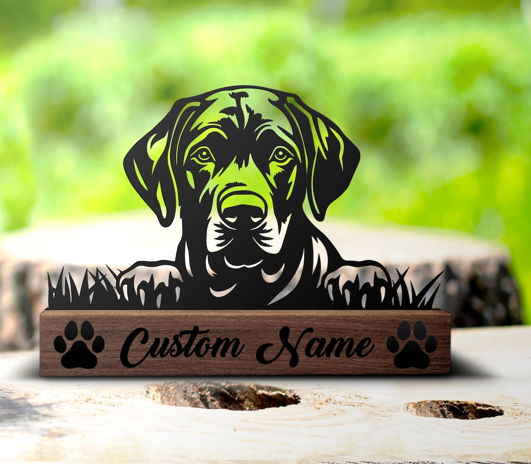 Custom Labrador Retriever Desk Name Plate Wedge Personalized Black Lab ...