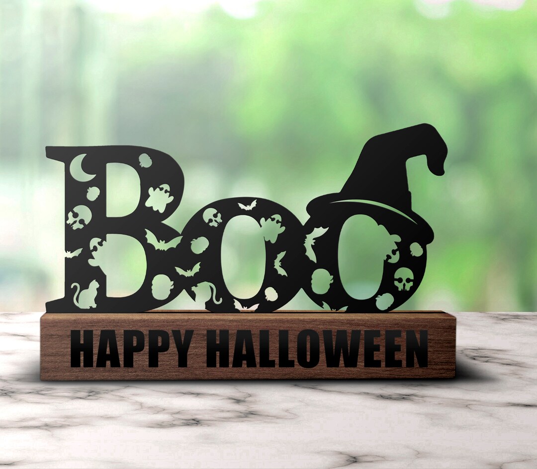 Custom Halloween Desk Name Plate Wedge Personalized Ghost Nameplate ...