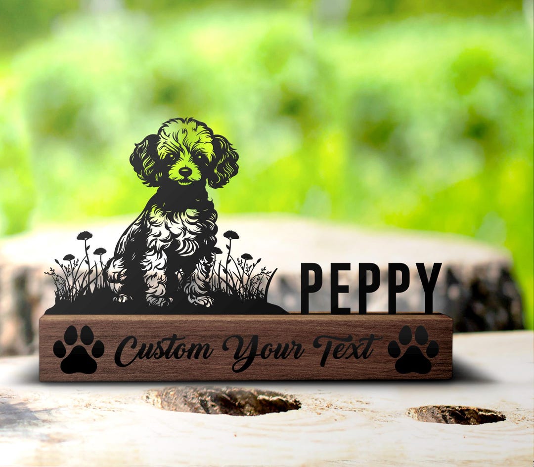 Custom Toy Poodle Dog Desk Name Plate Wedge Personalized Dog Lover ...