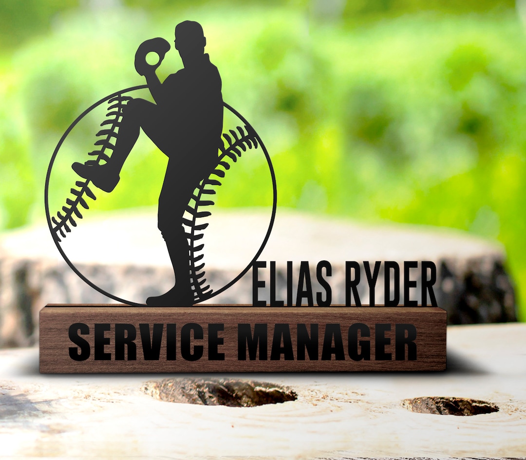 Custom Baseball Desk Name Plate Wedge Personalized Softball Player Name ...