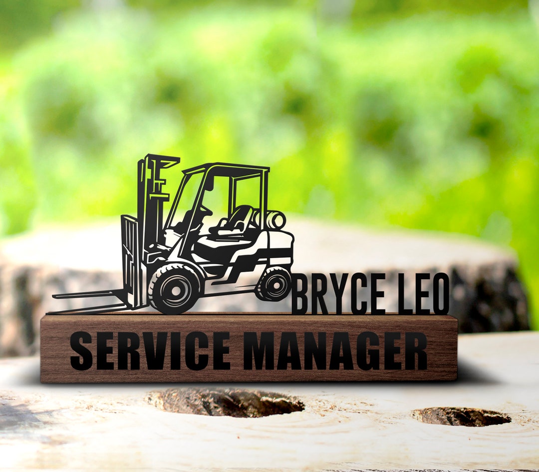 Custom Forklifts Driver Desk Name Plate Wedge Personalized Warehouse ...
