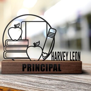 Custom Principal Desk Name Plate Wedge Personalized Head of School ...