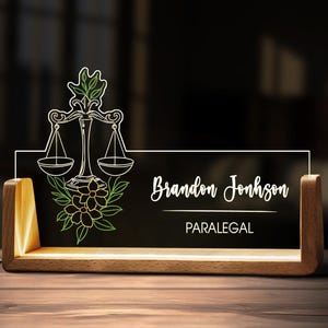 Custom Paralegal Desk Name Plate Personalized Law Office Employee ...