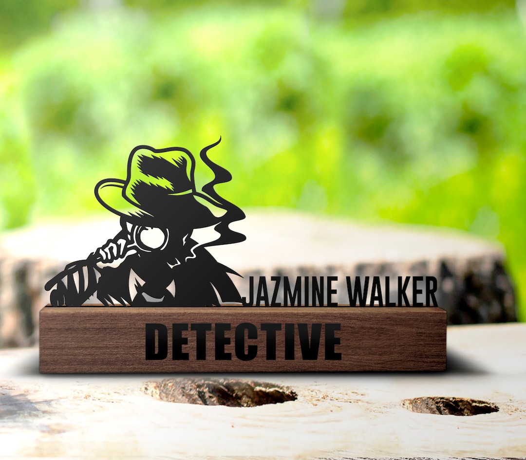 Custom Detective Desk Name Plate Wedge Personalized Investigator ...