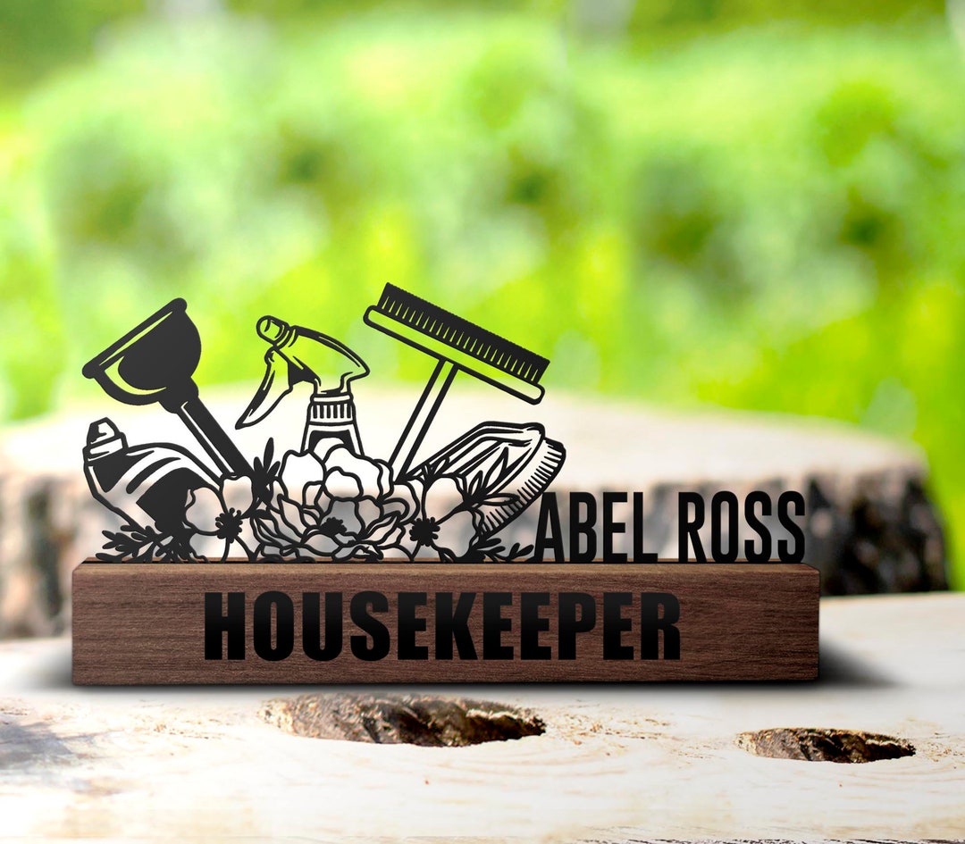 Custom Housekeeper Gift Desk Name Plate Wedge Personalized House ...