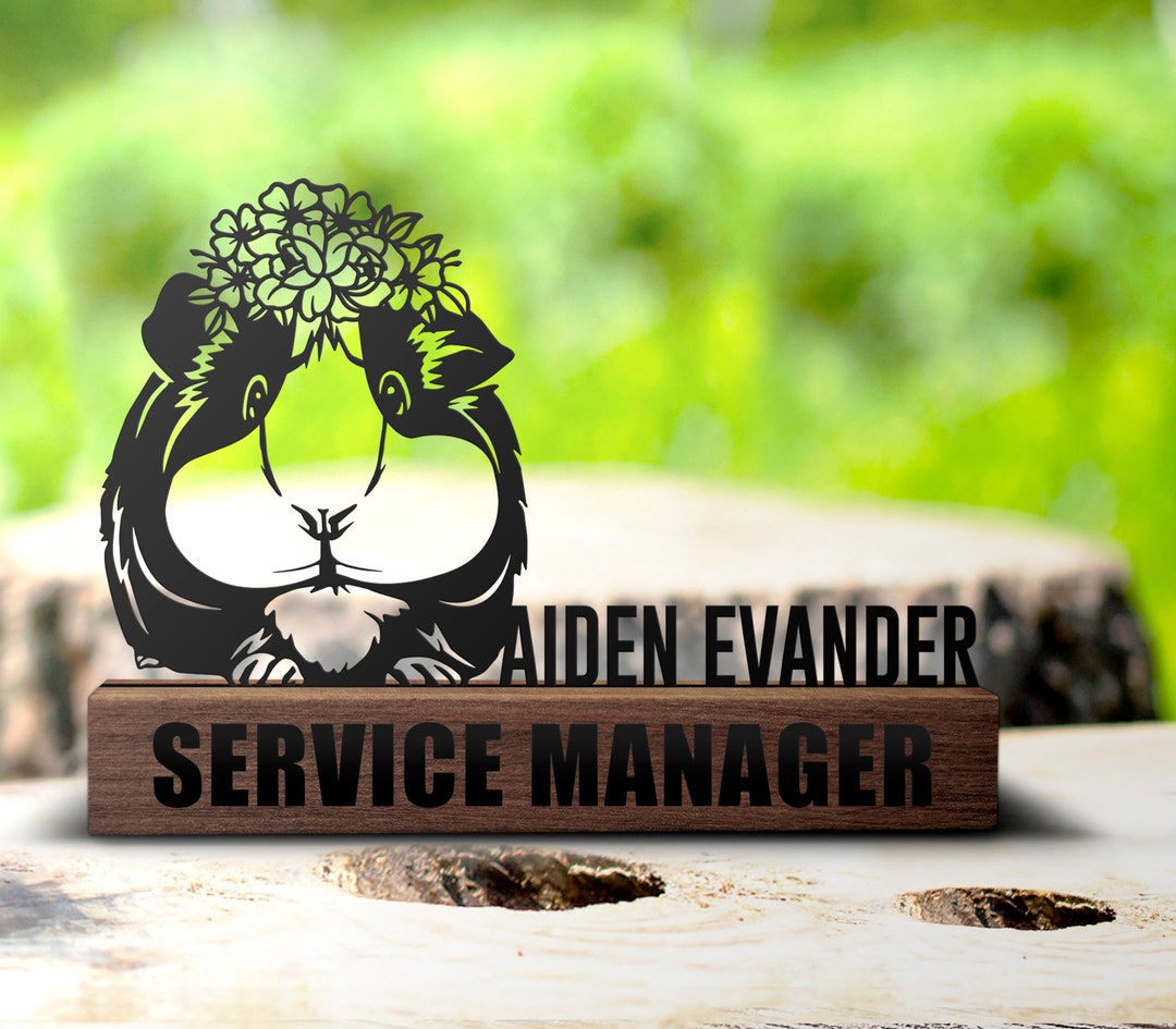 Custom Guinea Pig Desk Name Plate Wedge, Personalized Piggie Nameplate ...