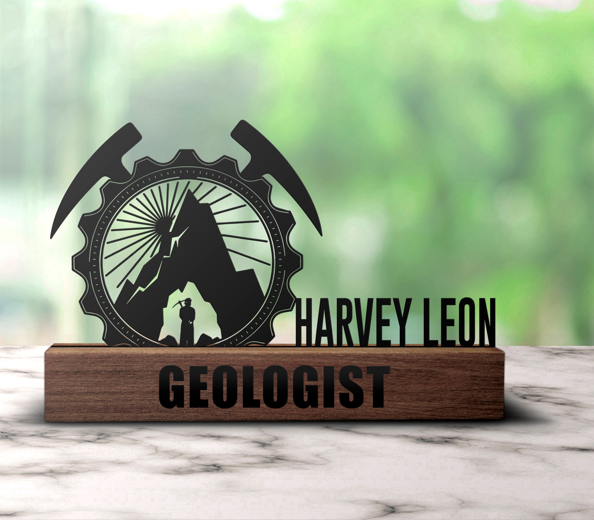 Custom Geologist Desk Name Plate Wedge Personalized Geology Nameplate ...