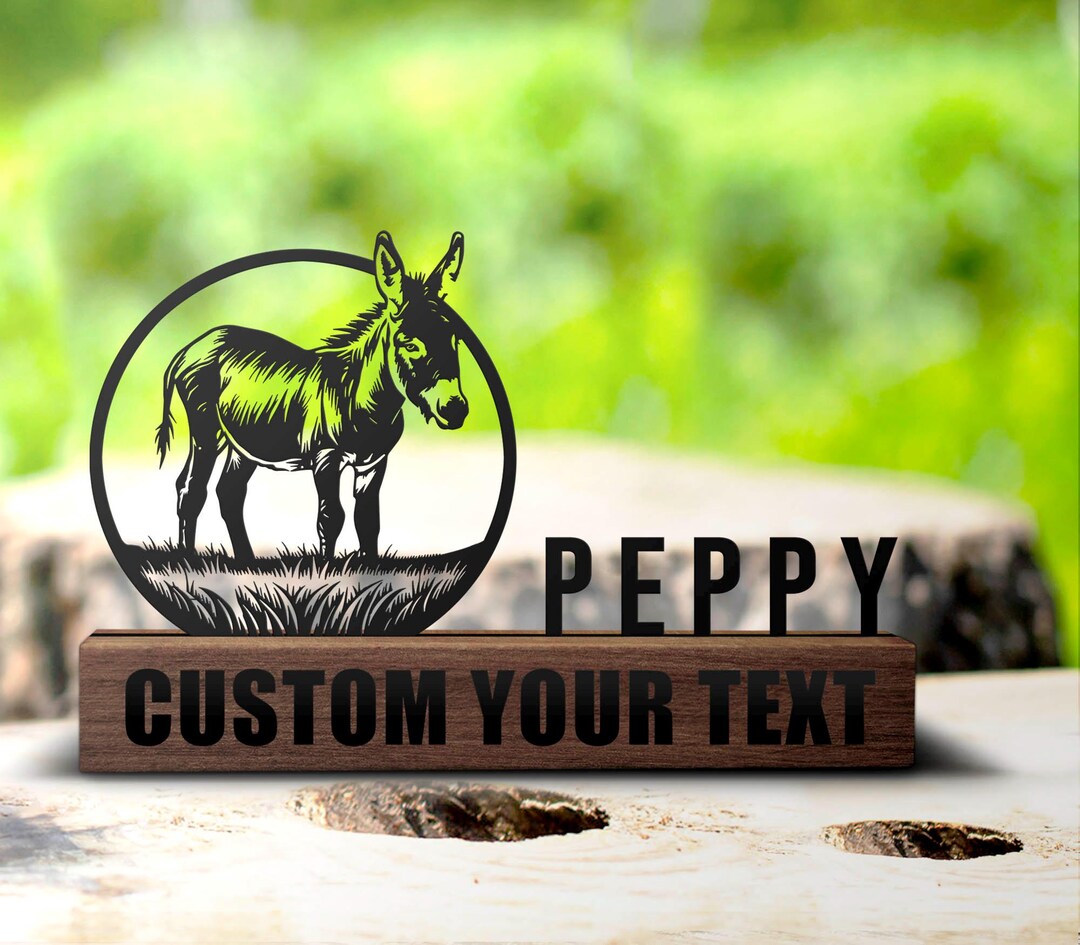 Custom Donkey Desk Name Plate Wedge Personalized Farmhouse Nameplate ...