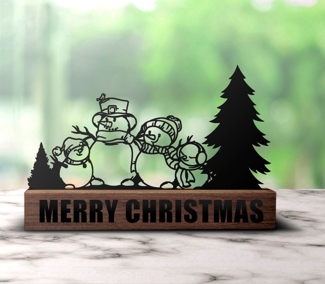 Custom Christmas Snowman Desk Name Plate Wedge Personalized Merry ...