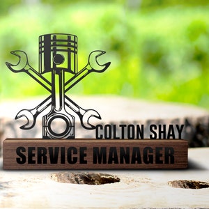 Custom Mechanic Desk Name Plate Wedge Personalized Mechanic Gift ...