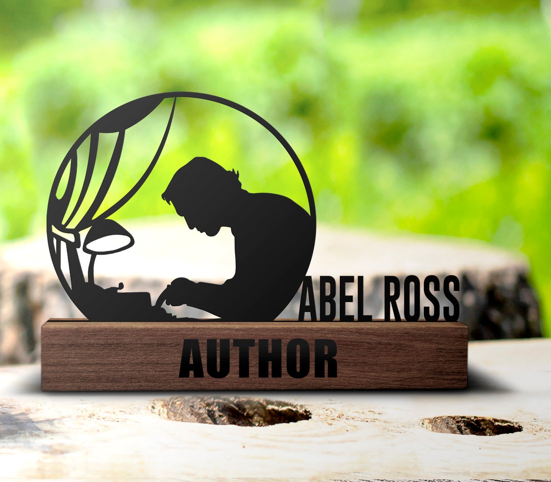 Custom Writer Desk Name Plate Wedge Personalized Writing Author ...