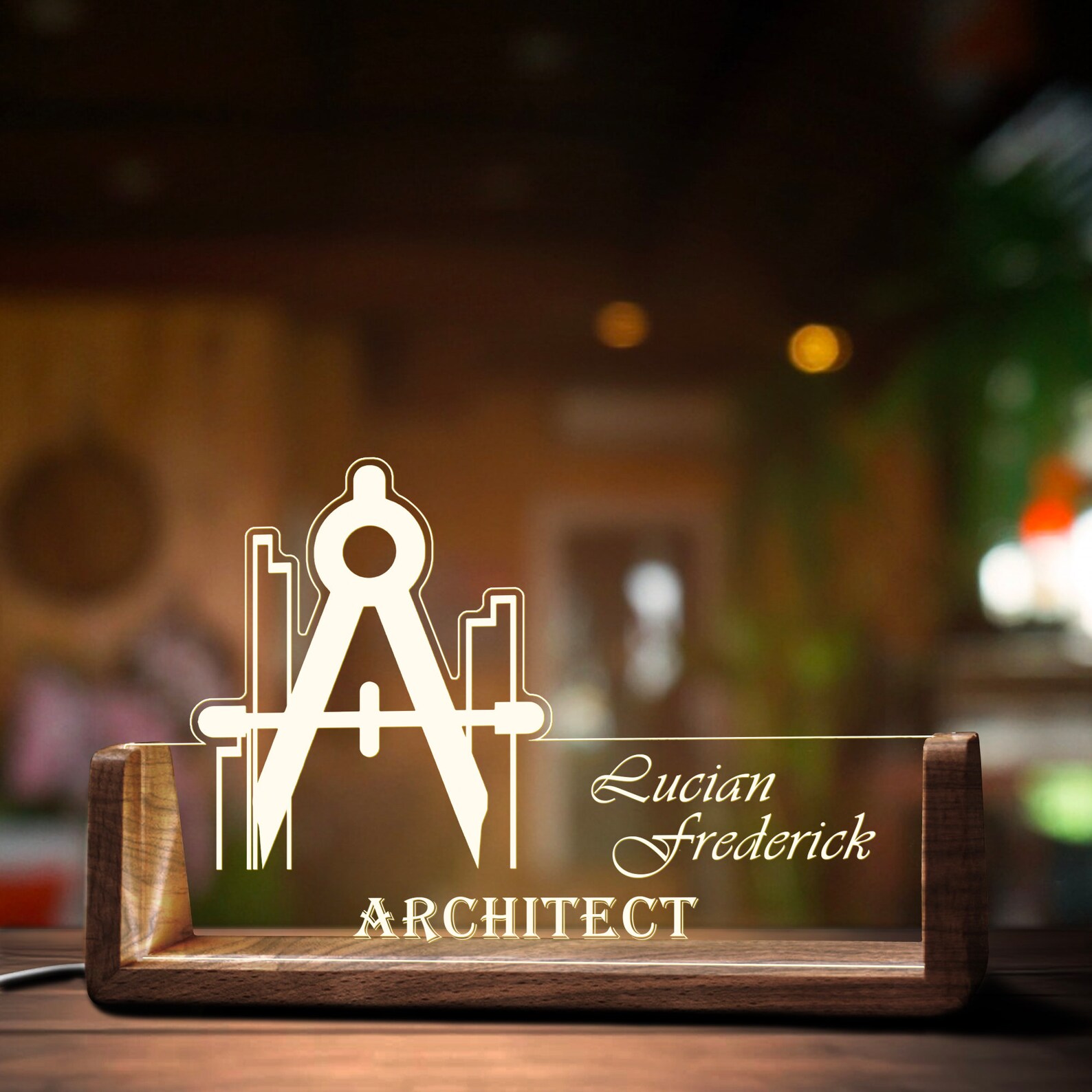 Custom Architect Desk Name Plate Personalized Architecture LED Light ...