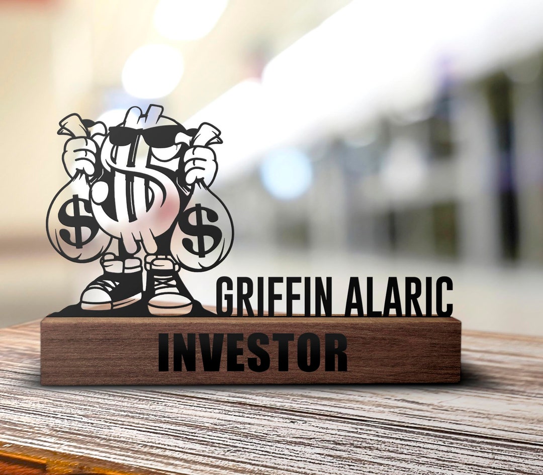 Custom Investor Desk Name Plate Wedge Personalized Investments ...