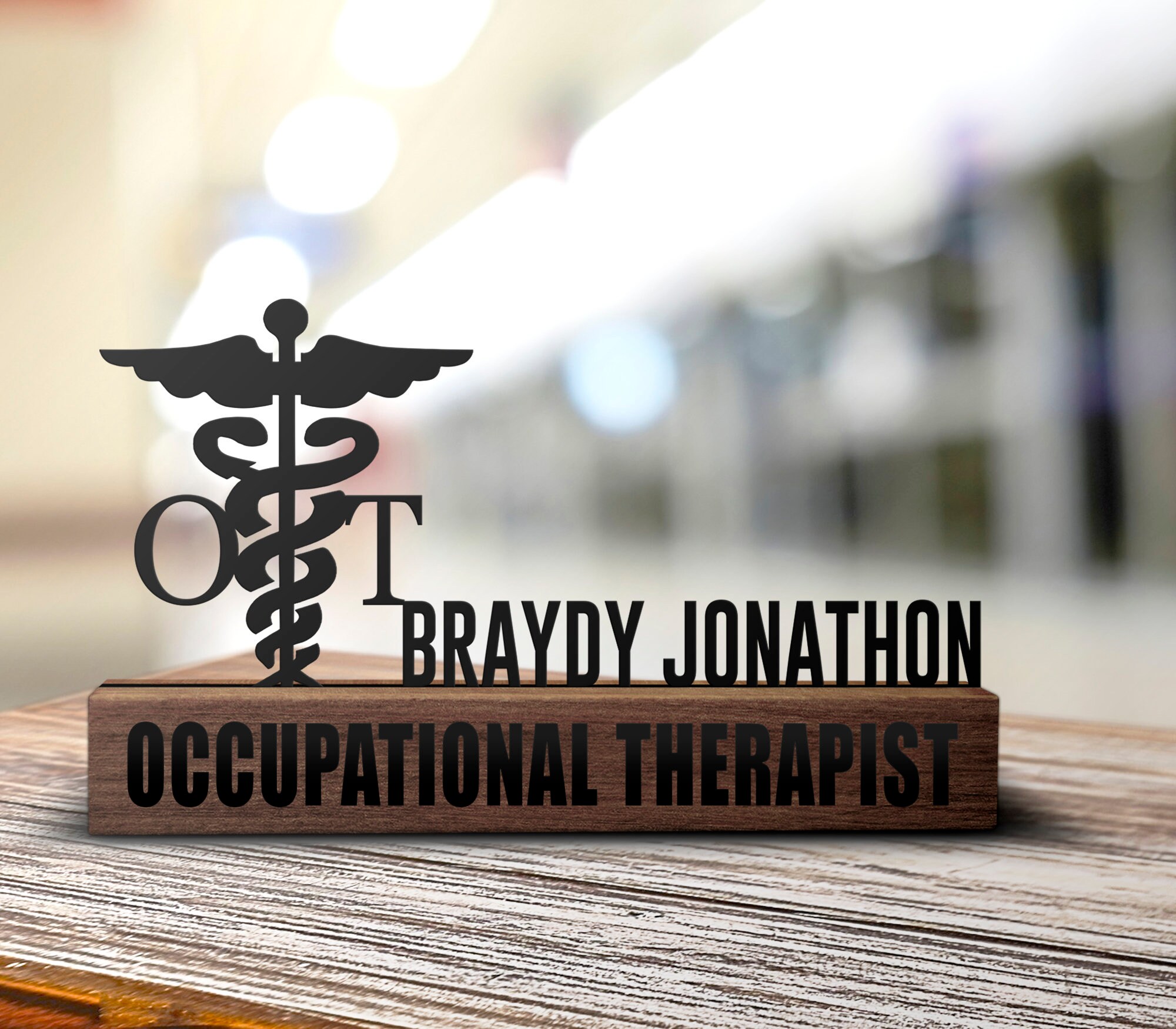 Custom Occupational Therapist Gift Desk Name Plate Wedge Personalized ...