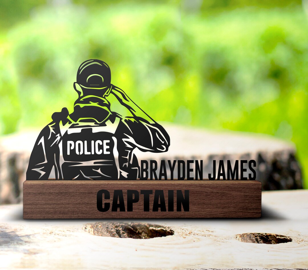 Custom Police Desk Name Plate Wedge Personalized Law Enforcement ...