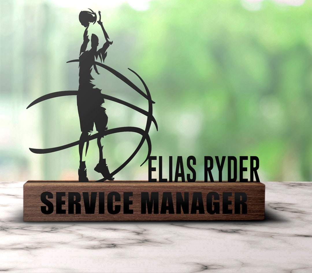 Custom Basketball Desk Name Plate Wedge Personalized Player Basketball ...