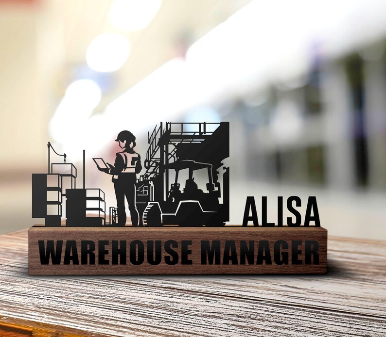 Custom Warehouse Manager Desk Name Plate Wedge Personalized Warehouse ...