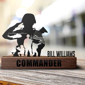 Custom Soldier Military Desk Name Plate Wedge Personalized American ...
