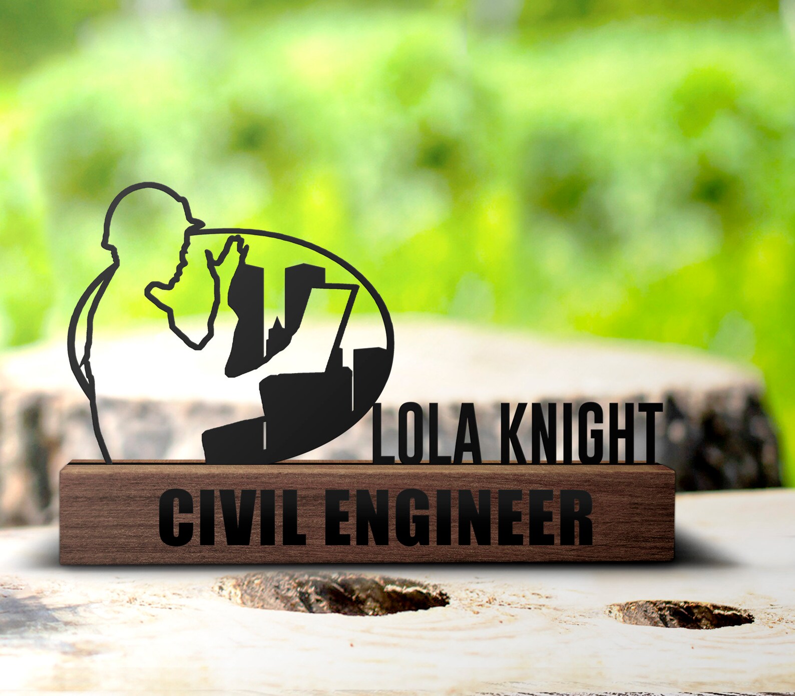 Custom Civil Engineer Desk Name Plate Wedge Personalized Engineering ...