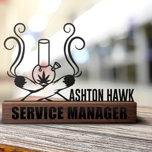 Custom Weed Desk Name Plate Wedge, Personalized Marijuana Nameplate ...