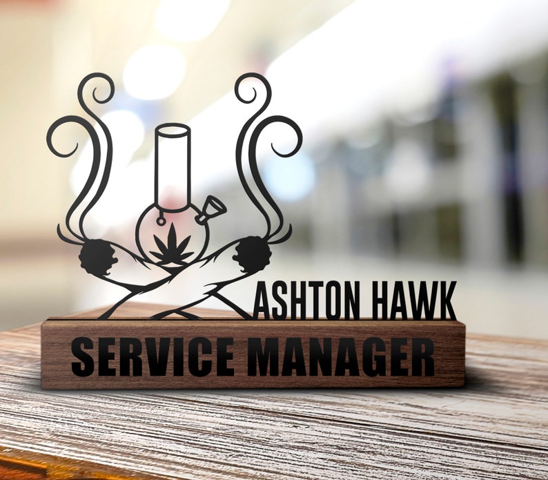 Custom Weed Desk Name Plate Wedge Personalized Marijuana - Etsy