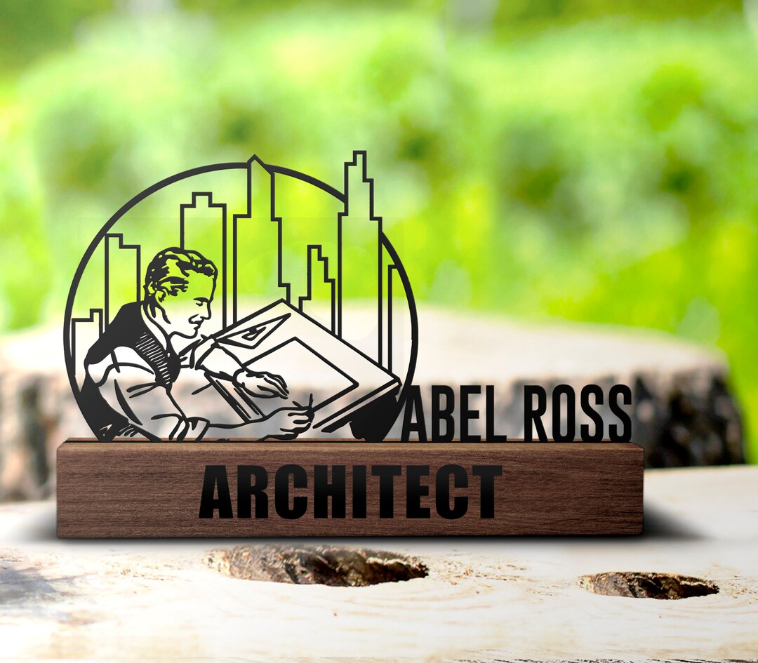 Custom Architect Desk Name Plate Wedge Personalized Architecture ...