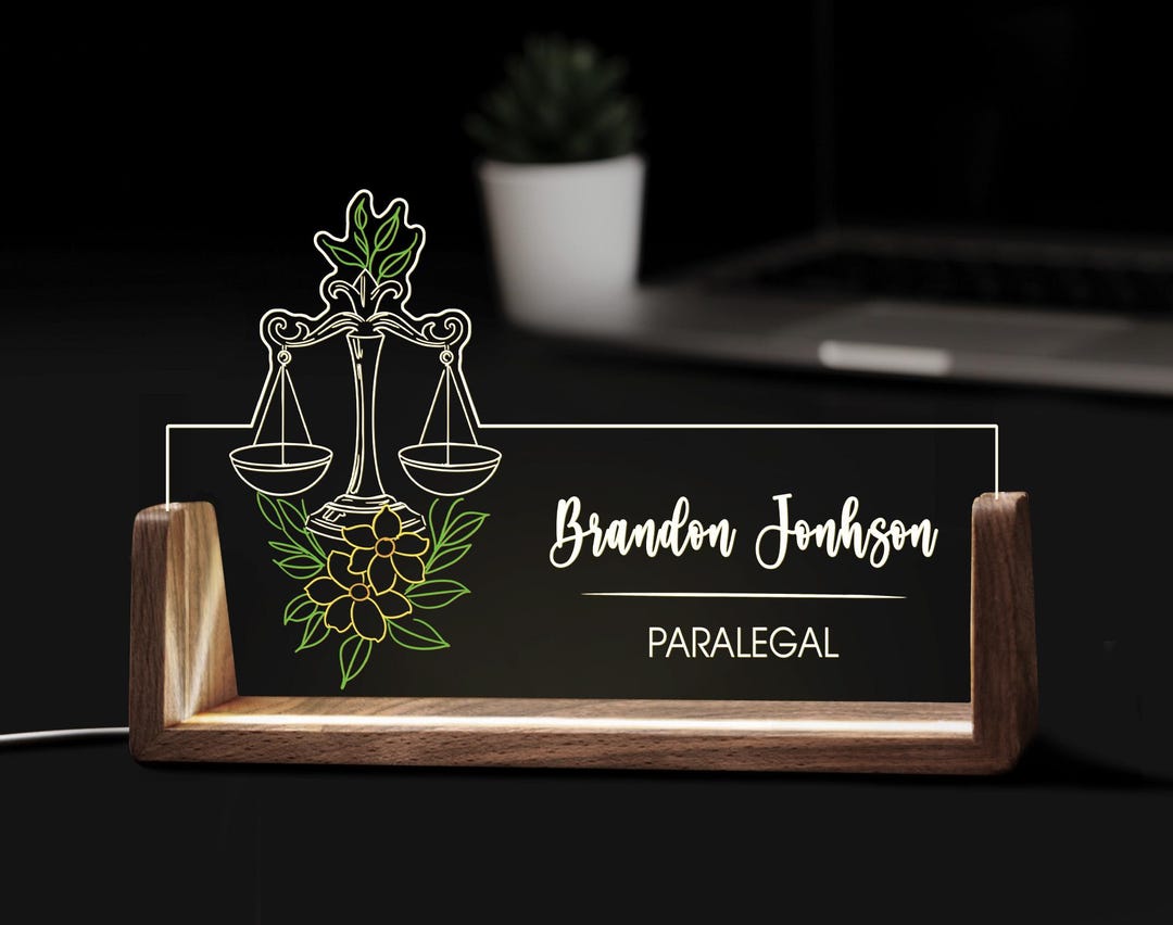 Custom Paralegal Desk Name Plate Personalized Law Office Employee ...