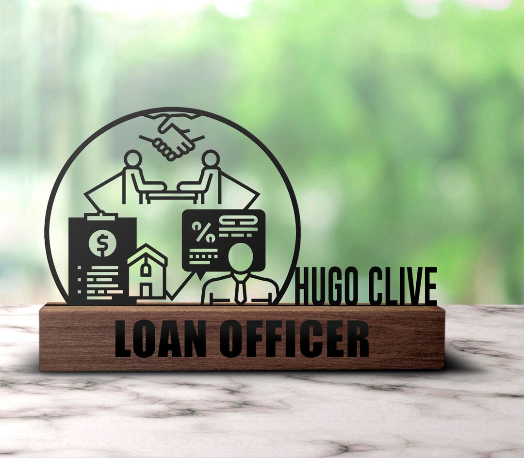 Custom Loan Officer Desk Name Plate Wedge Personalized Bank Employee ...