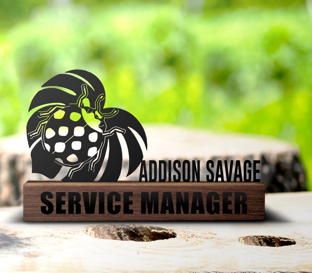 Custom Lady Bug Desk Name Plate Wedge, Personalized Nameplate Ladybug ...