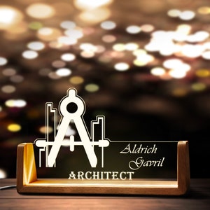 Custom Architect Desk Name Plate Personalized Architecture LED Light ...