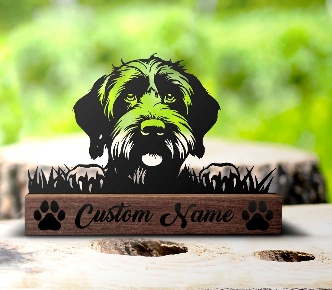 Custom Wirehaired Pointing Griffon Dog Desk Name Plate Wedge ...