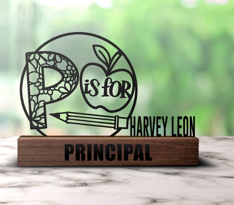 Custom Principal Desk Name Plate Wedge Personalized Head of School ...