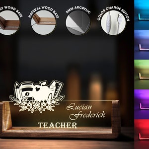 Custom Teacher Desk Name Plate Personalized Gifts for Teachers LED ...