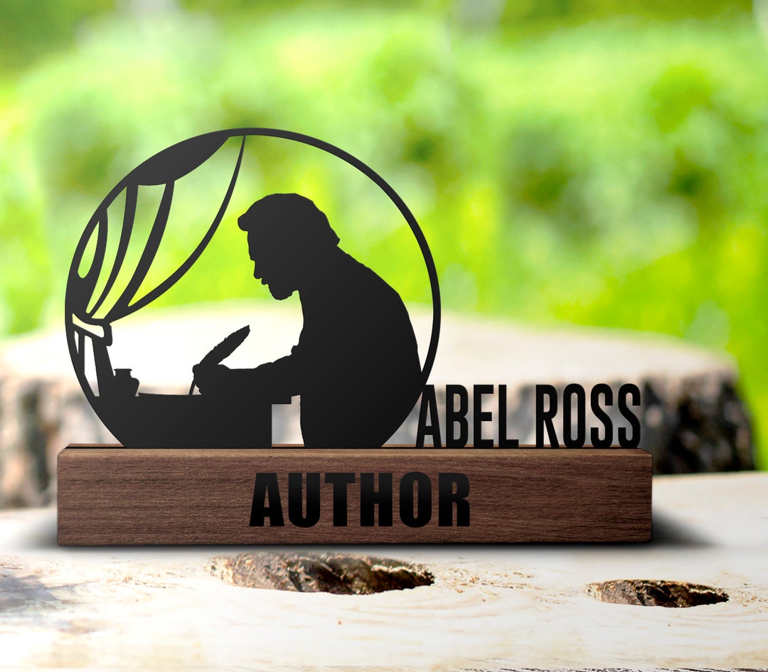 Custom Writer Desk Name Plate Wedge Personalized Writing Author ...