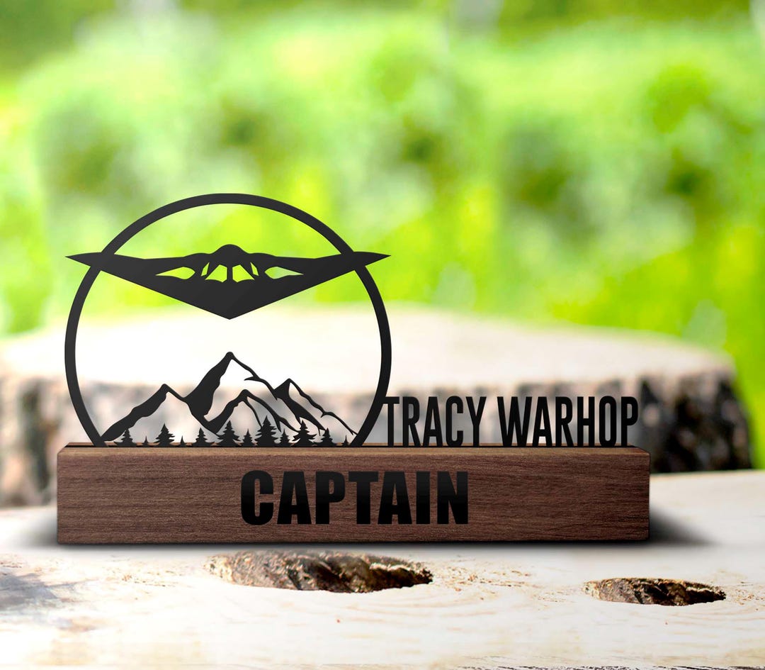Custom Heavy Bomber Aircraft Desk Name Plate Wedge Personalized Pilot ...