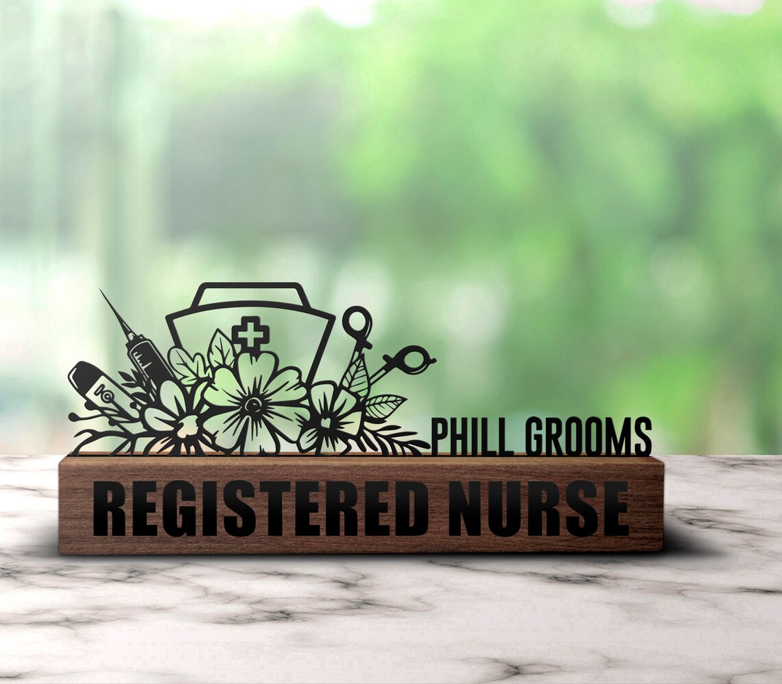 Custom Nurse Desk Name Plate Wedge Personalized Nurse Stethoscope ...