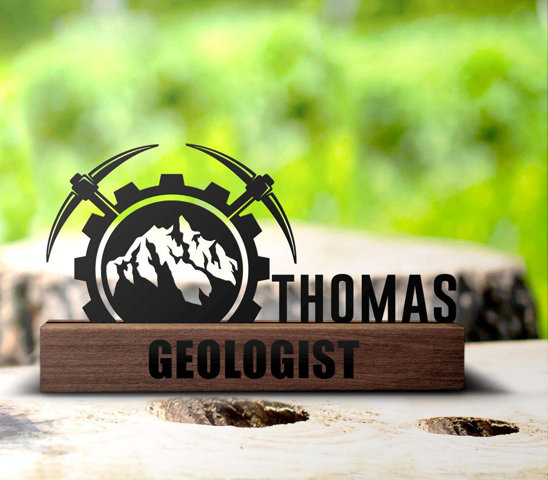 Custom Geologist Desk Name Plate Wedge Personalized Geology Nameplate ...