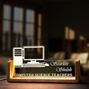 Custom Computer Science Teacher Desk Name Plate Personalized Teacher ...