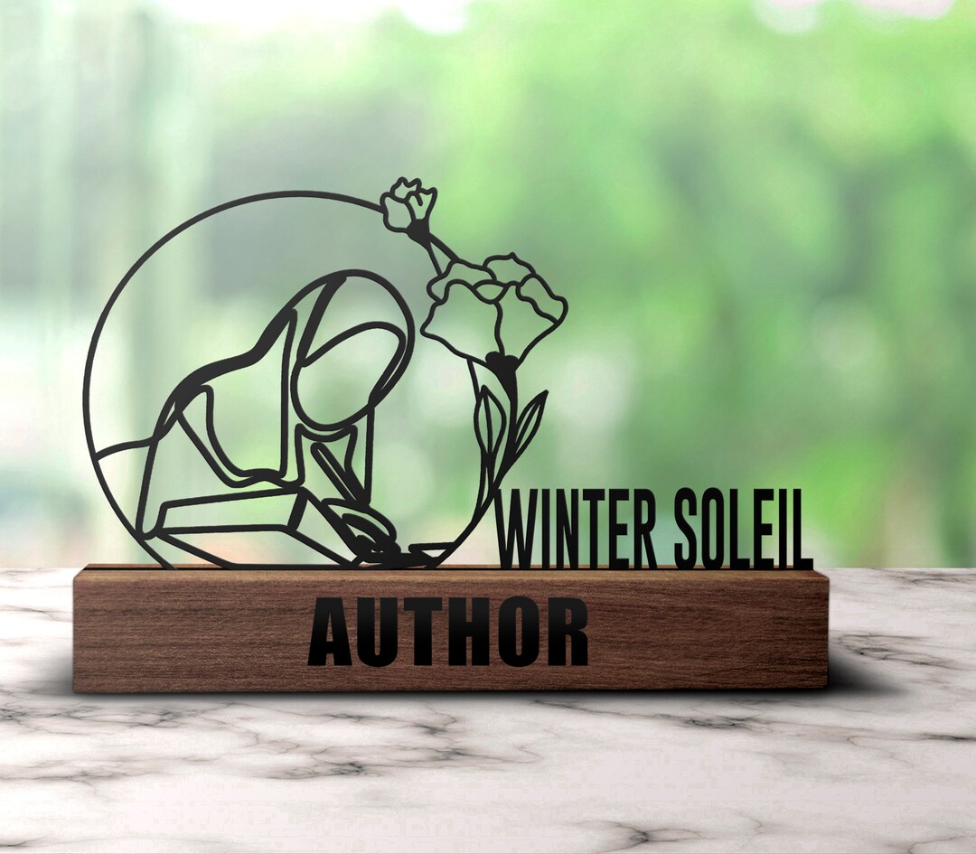 Custom Writer Desk Name Plate Wedge Personalized Writing Author ...