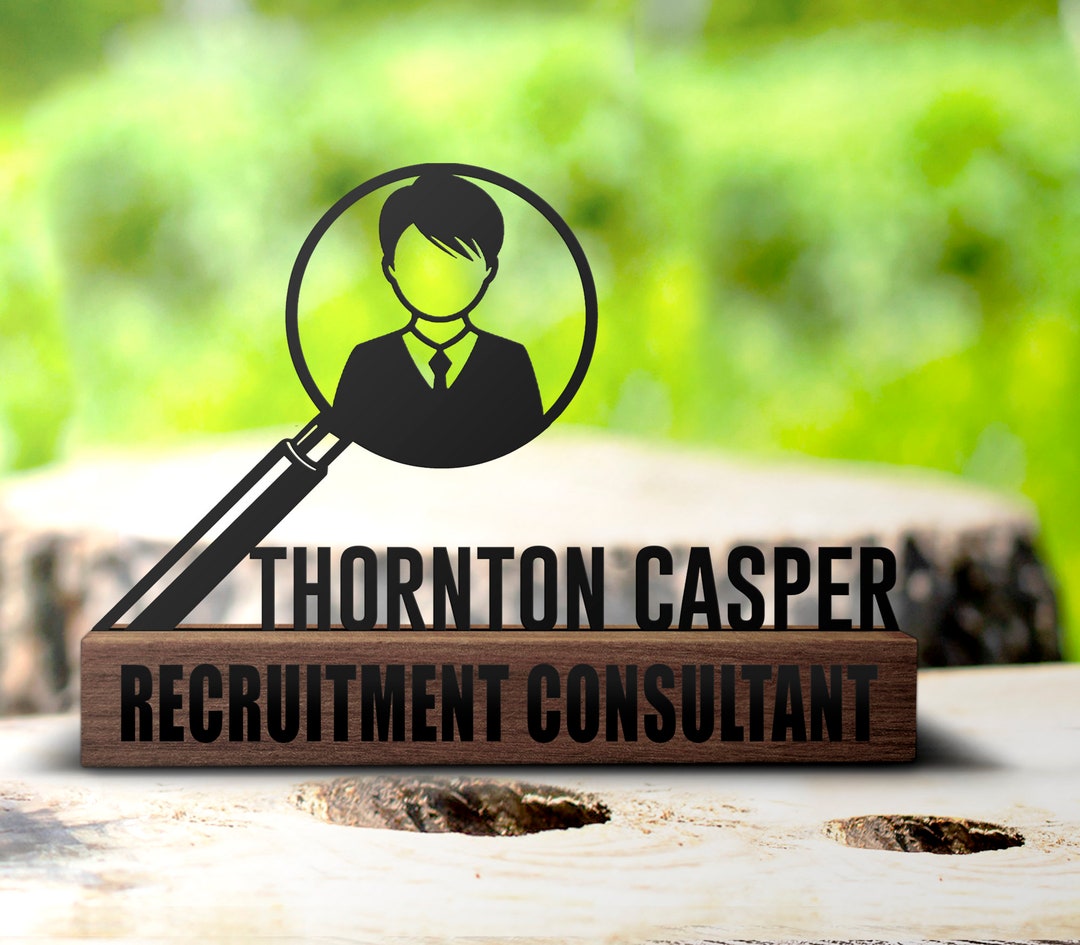 Custom Recruiter Desk Name Plate Wedge Personalized Head Hunter ...