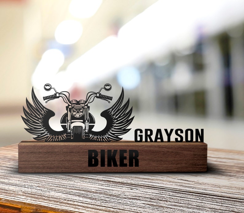 Custom Motorcycle Desk Name Plate Wedge Personalized Biker - Etsy