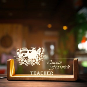 Custom Teacher Desk Name Plate Personalized Gifts for Teachers LED ...