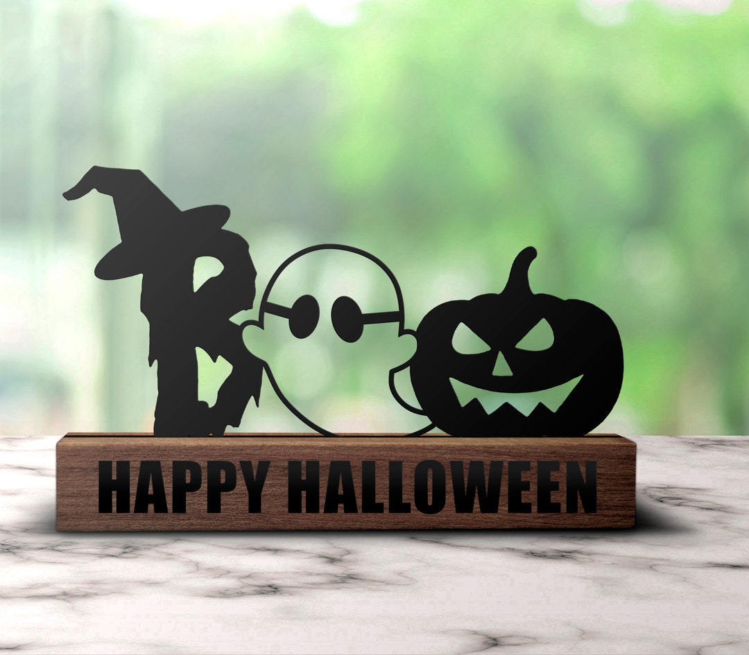 Custom Halloween Desk Name Plate Wedge Personalized Ghost Nameplate ...